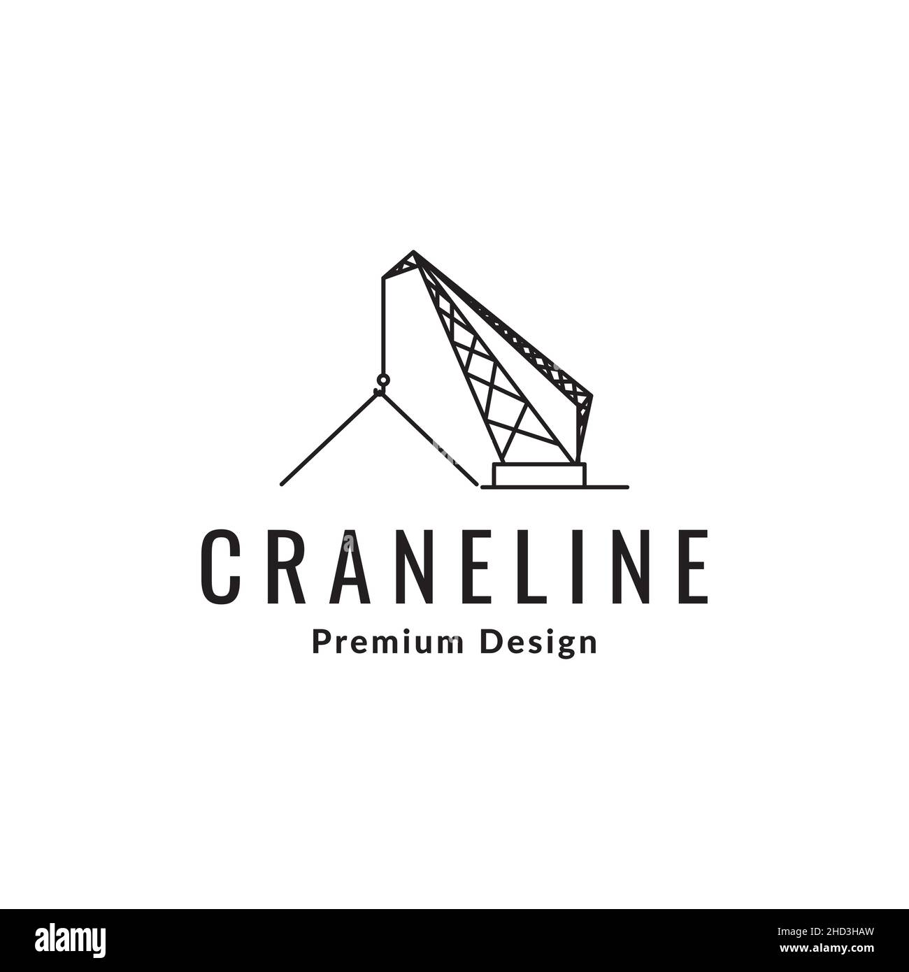 Linie Kran Bau Logo Design Vektor Grafik Symbol Symbol Zeichen ...