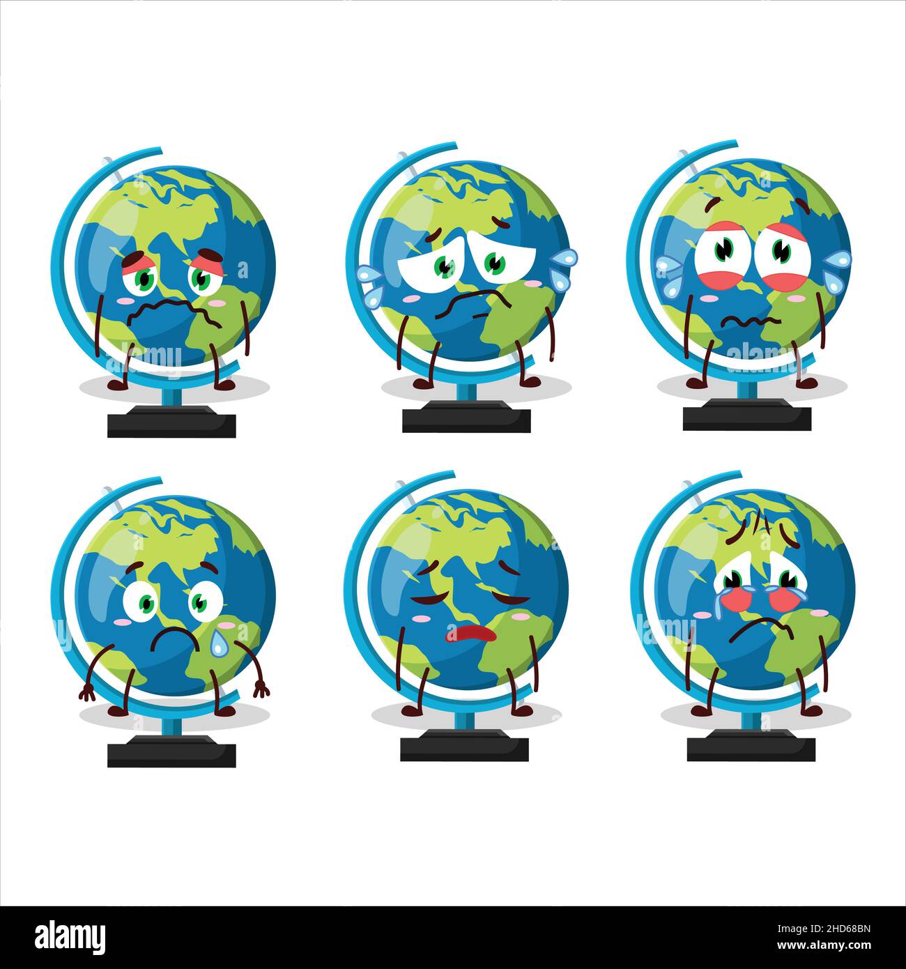Vector cartoon earth sad emotion -Fotos und -Bildmaterial in hoher Auflösung – Alamy