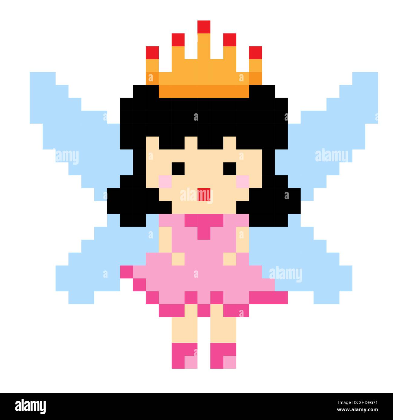Niedliche Fee Pixel Kunst Illustration. Cute Fairy Pixel Art Clip Art ...