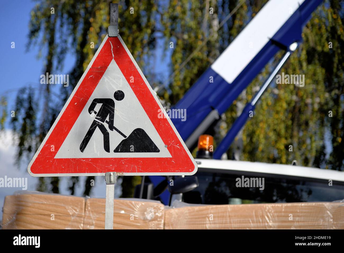 Verkehrszeichen, Baustelle, Verkehrszeichen, Verkehrszeichen ...