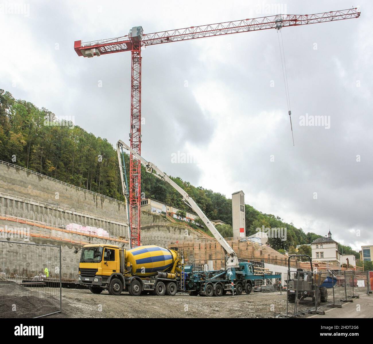 Kran, Baustelle, Betonmischer, Kräne, Baustellen, Standort, Standorte ...