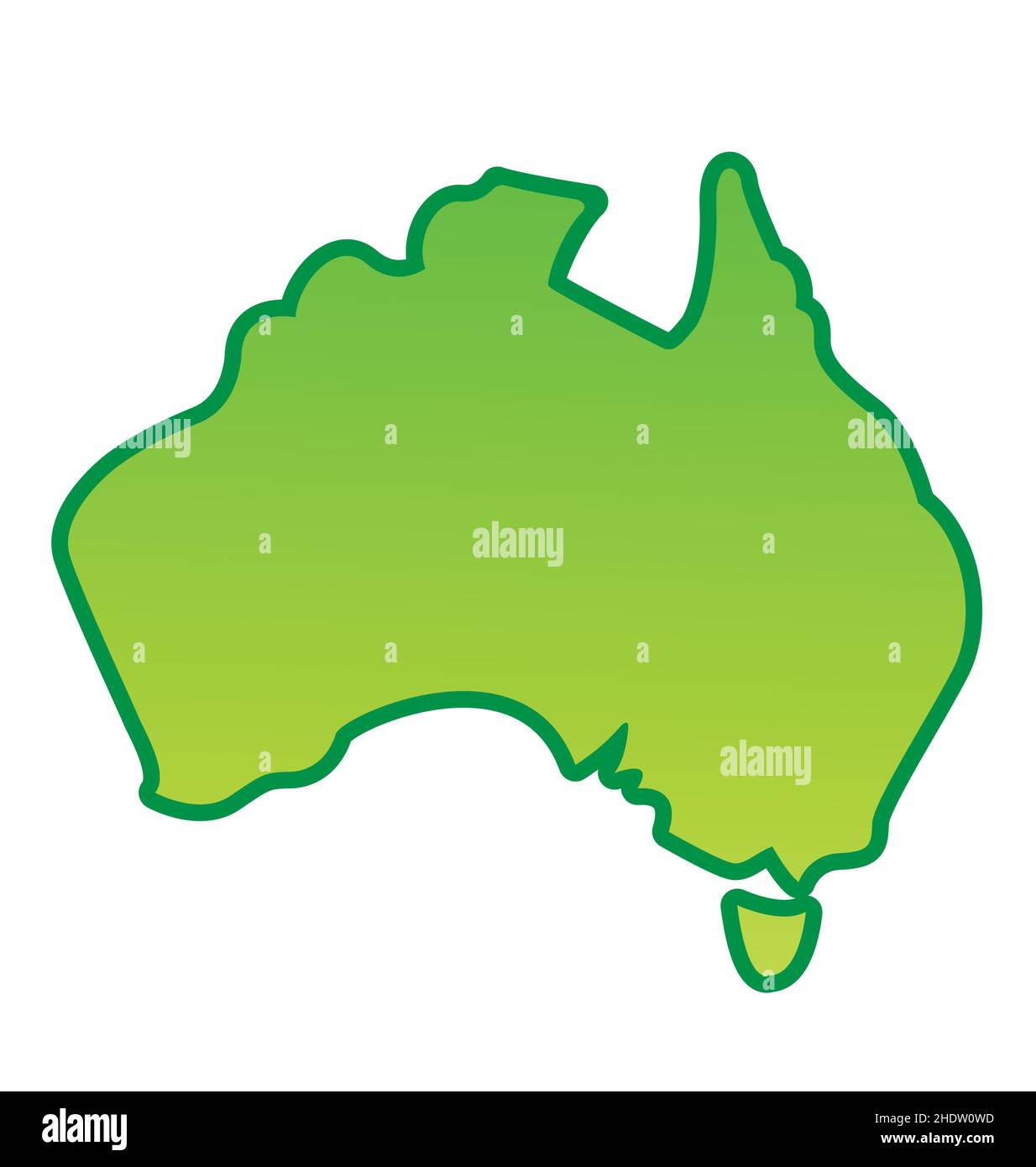Karte Umriss von Australien Form Vereinfachter und stilisierter Vektor ...