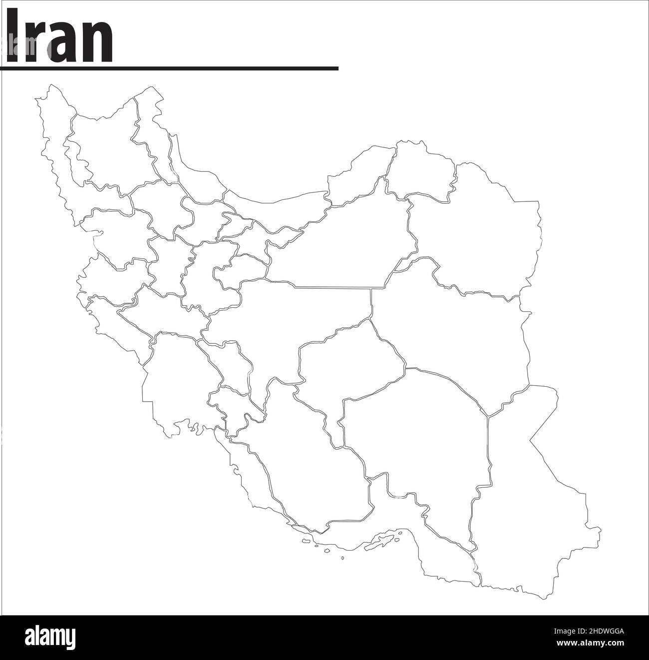 Iran Karte Illustration Vektor Detaillierte iran Karte mit Regionen ...