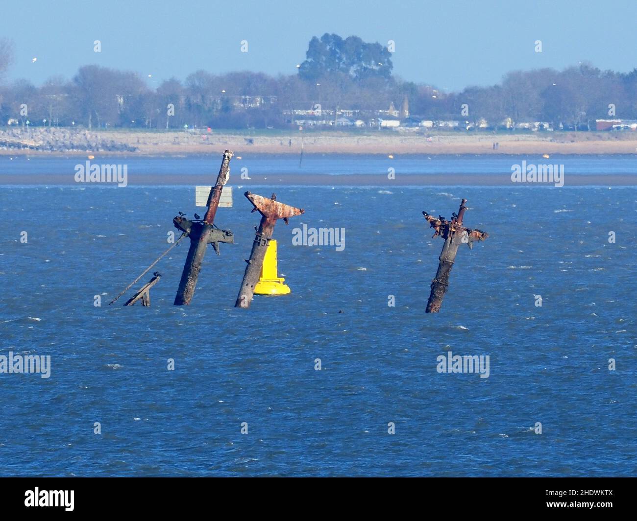 Sheerness, Kent, Großbritannien. 7th Januar 2022. Die Masten des ...