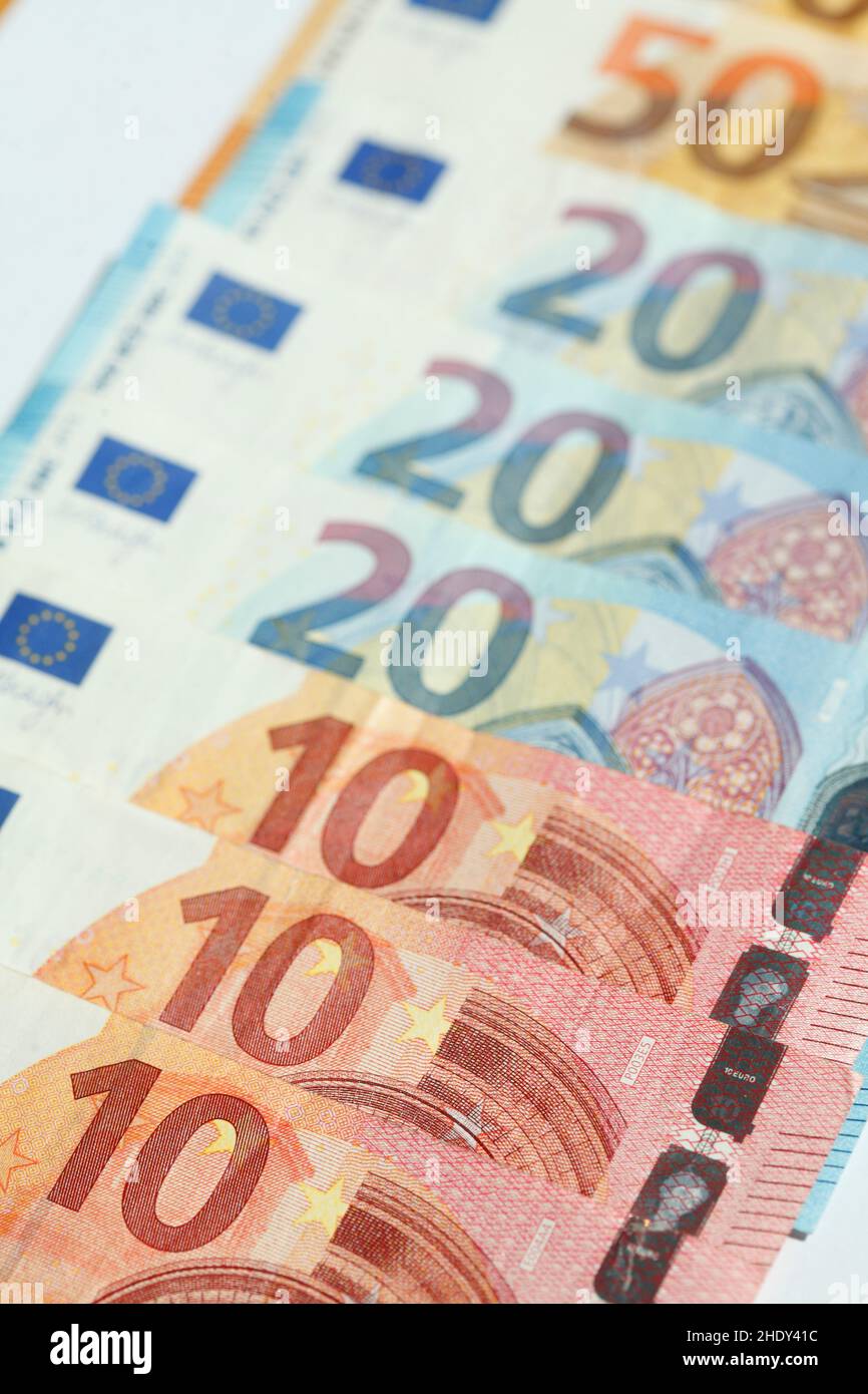 Papiergeld, Banknoten, Euro-Scheine, Papiergeld, Banknote ...