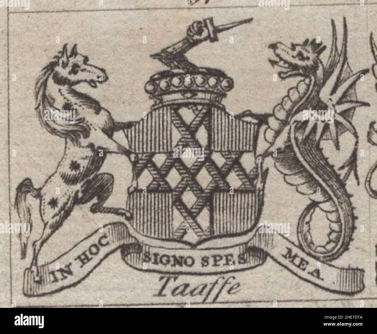 Historische antike Gravur aus dem 18th. Jahrhundert Wappen, Wappen ...