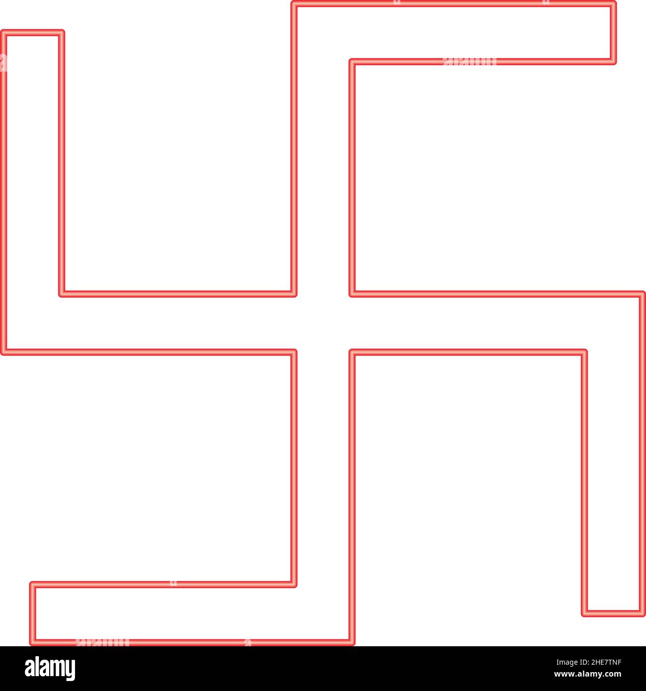 Neon Hakenkreuz fylfot rot Farbe Vektor Illustration Bild flach Stil ...