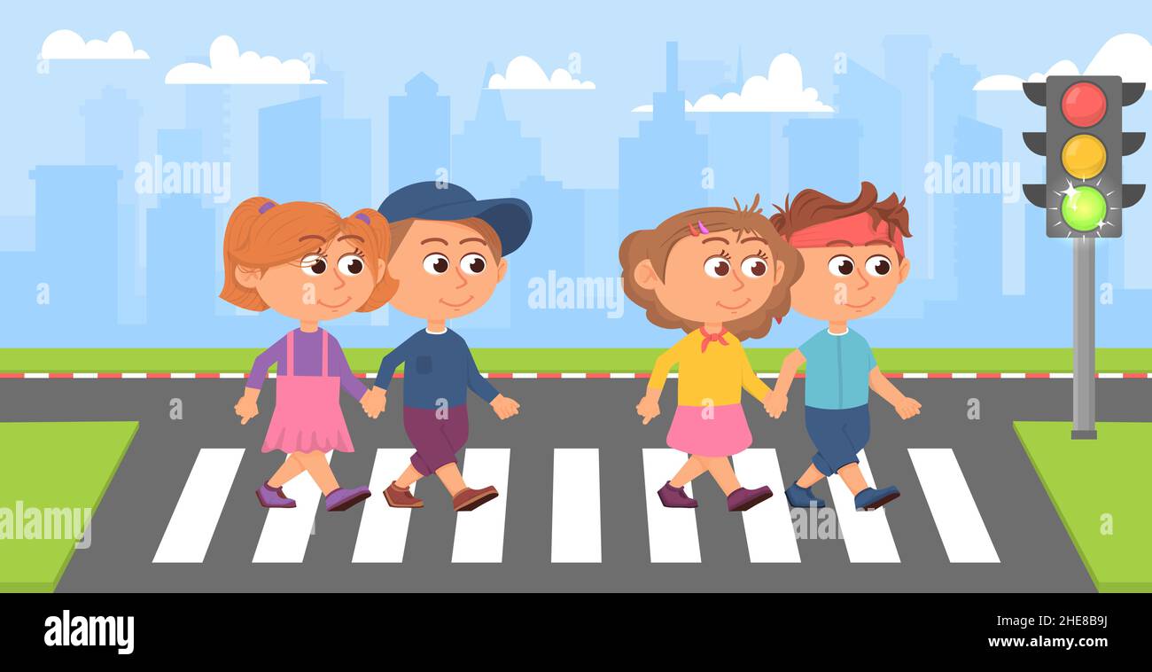 Illustration kids walking school together Stock-Vektorgrafiken kaufen ...