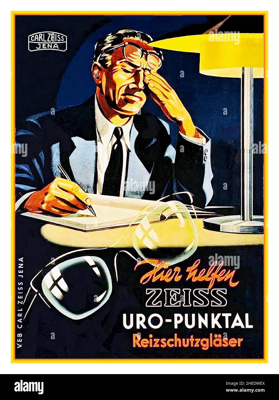 Vintage Carl Zeiss Jena Ad 1940s für deutsche Carl Ziess Brillen ...