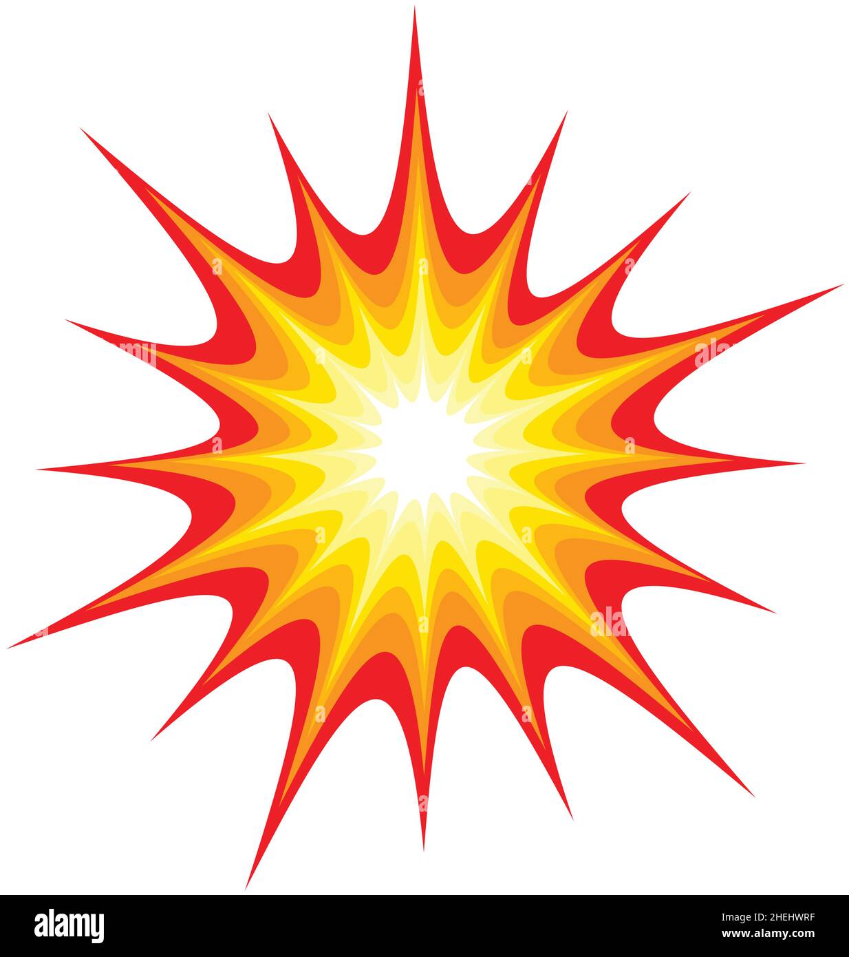 Helle auffällige Comic Explosion Knall Explosion Vektor auf weißem ...