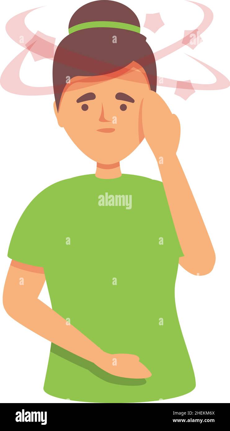 Cartoon-Vektor für „Brain Sick“-Symbole. Schwindel Kopfschmerzen. Kopf ...