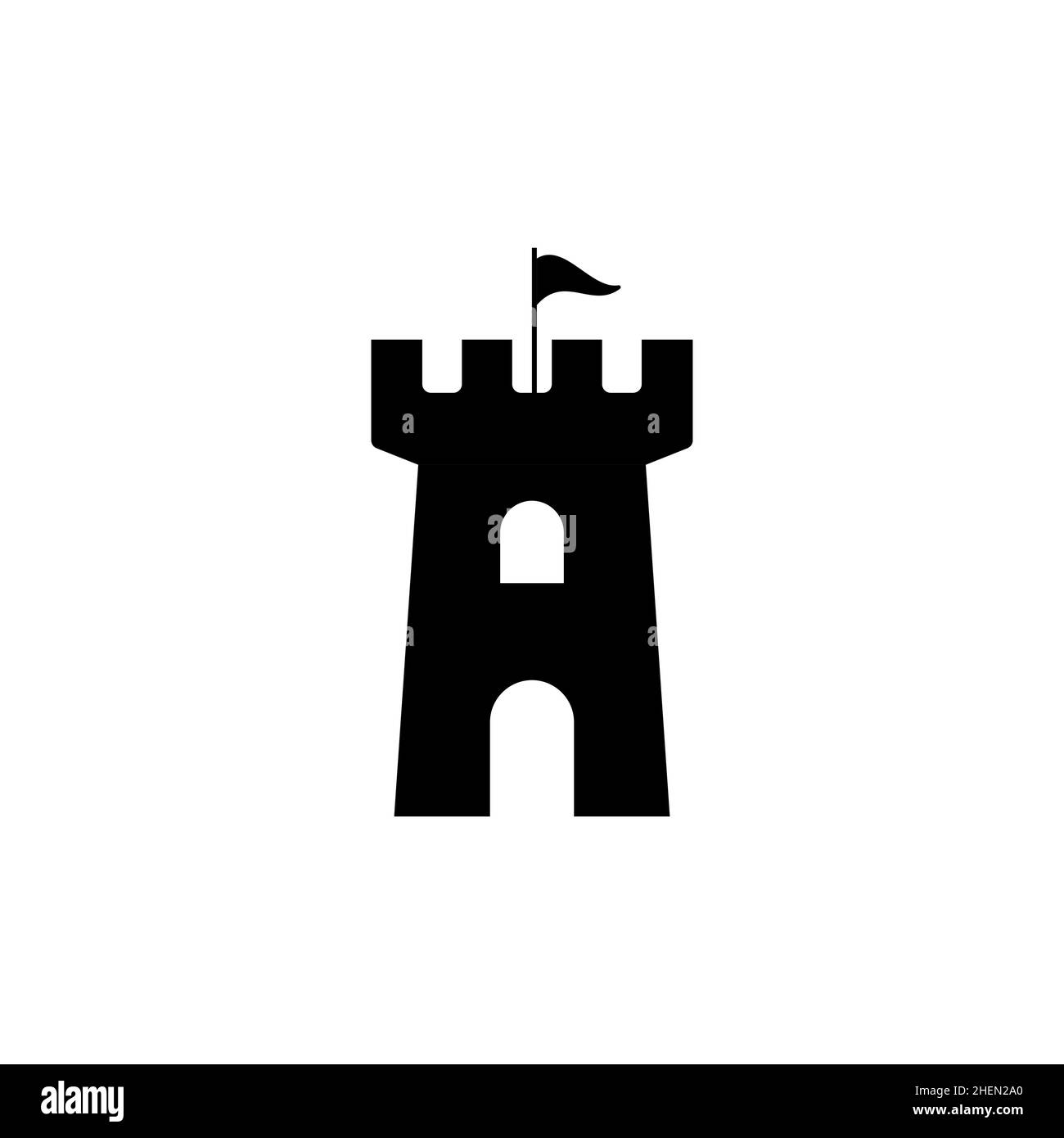 Burg Vektor Symbol Fort Symbol Turm. Burgturm Logo Festung ...