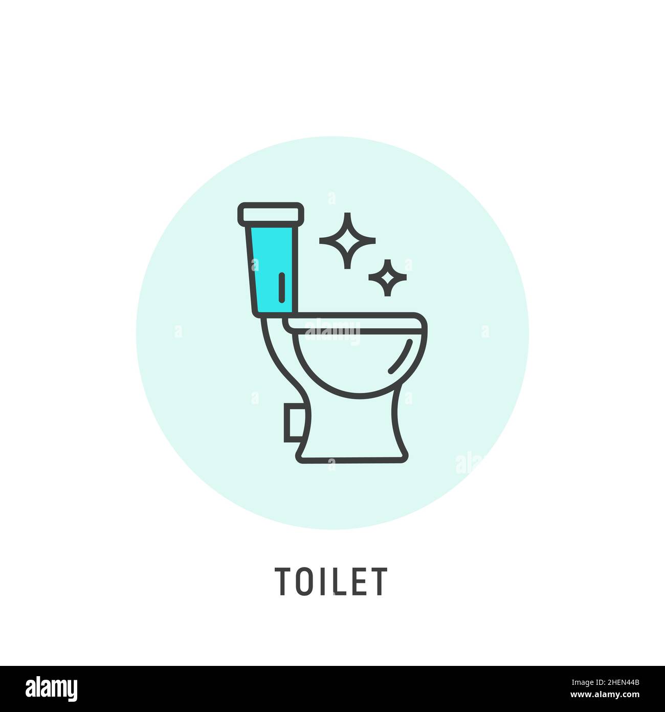 WC-Sitz Umriss Symbol wc-Logo Linie. Vektor editierbare Toilette ...