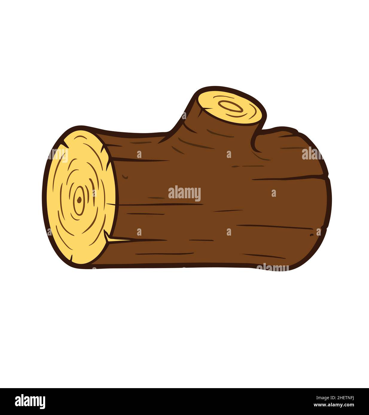 Einfache Cartoon log Holz Stumpf Vektor isoliert auf weißem Hintergrund ...
