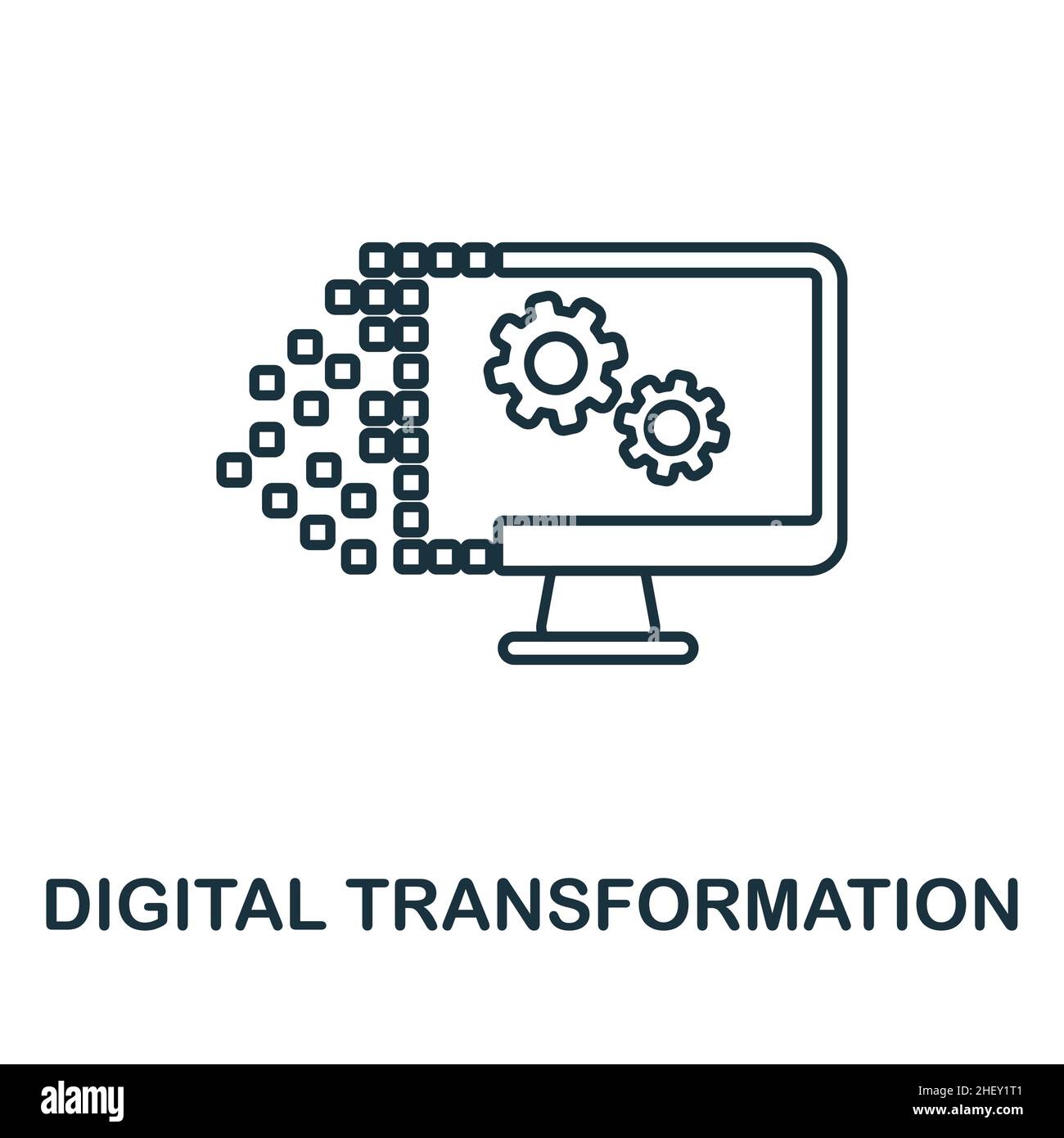 Symbol „Digitale Transformation“. Linienelement aus der Sammlung ...
