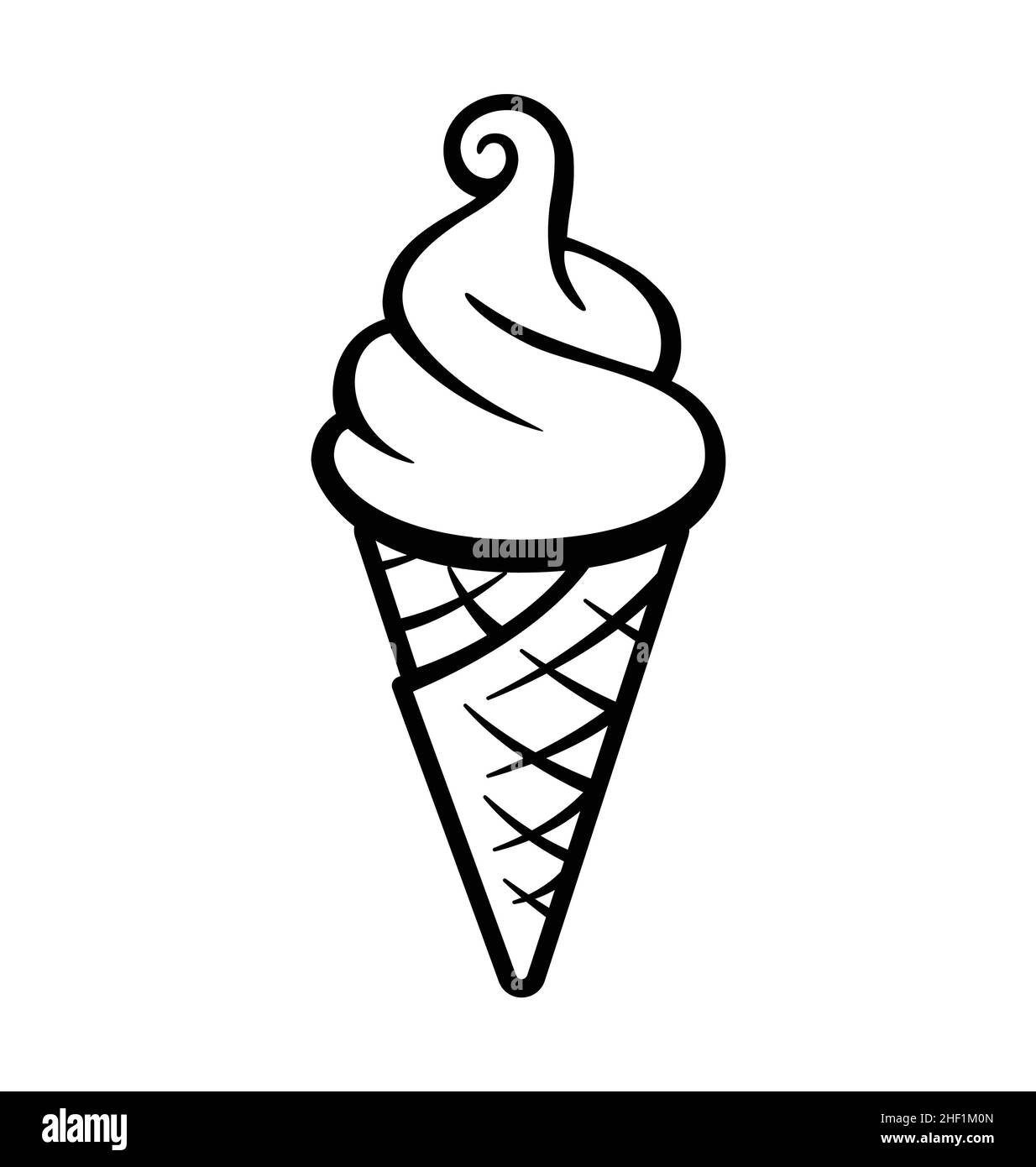 Cartoon drawing ice cream cone Schwarzweiß-Stockfotos und -bilder - Alamy
