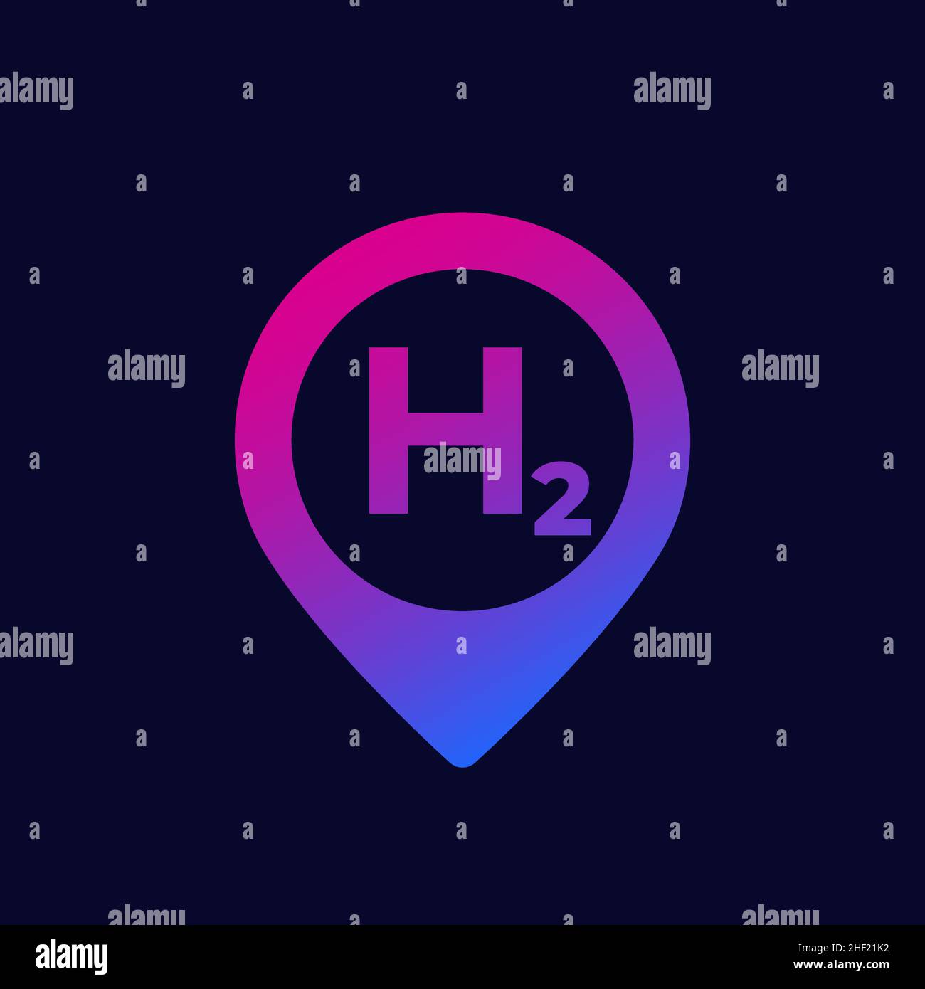 Wasserstoff-Symbol mit Pin-Marker, Vektor Stock-Vektorgrafik - Alamy