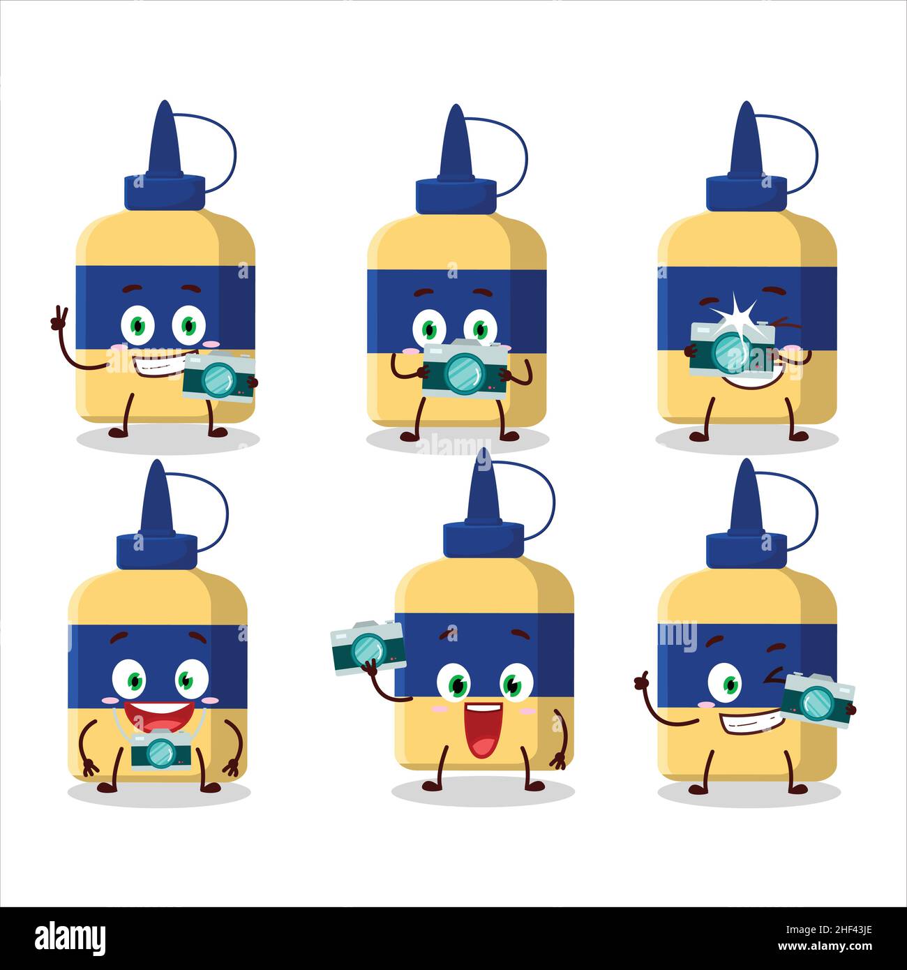 Fotograf Beruf Emoticon mit Papier Kleber Cartoon-Figur. Vektorgrafik ...