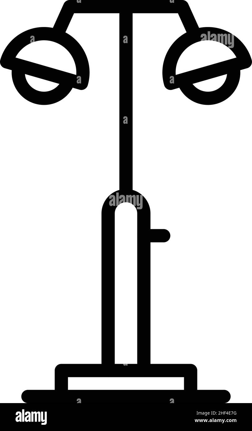 Grafik zum Umriss des Symbols für die Gartenlampe. Standlicht. Moderne ...