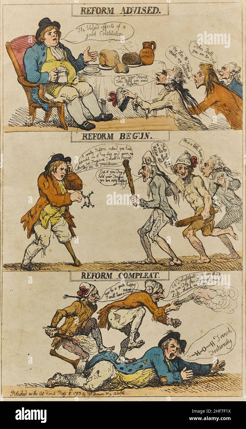 Die karikaturen von gillray Stockfotos und -bilder Kaufen - Alamy