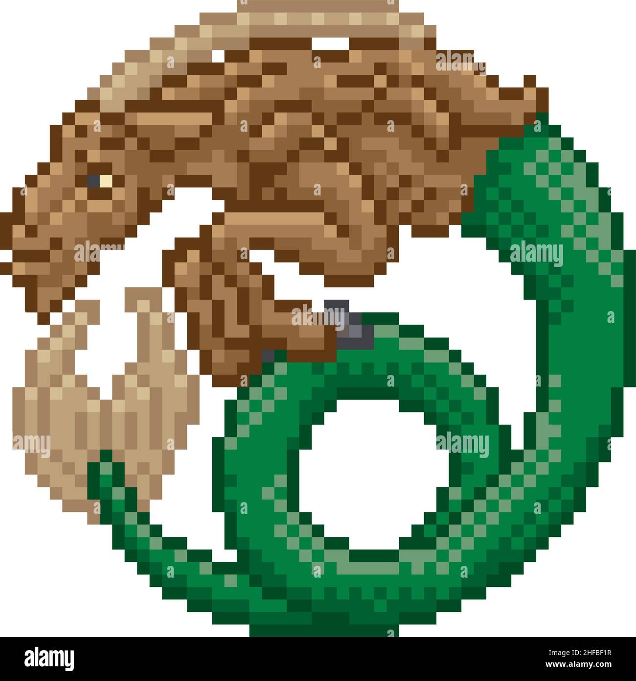 Sternzeichen Horoskop Steinbock Pixel Art Sign Stock-Vektorgrafik - Alamy