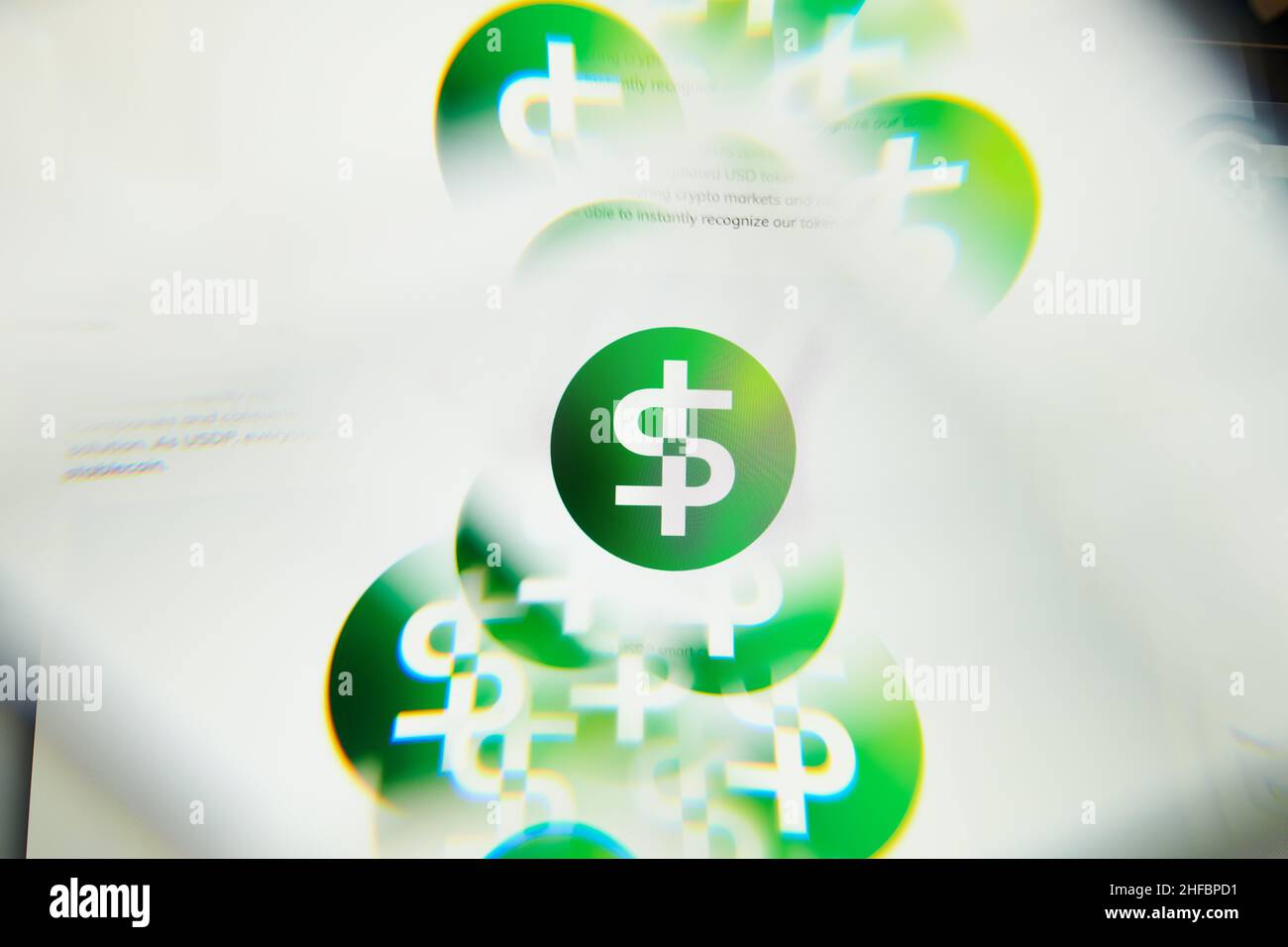 Mailand, Italien - 11. Januar 2022: Pax Dollar - USDP-Logo auf Laptop ...