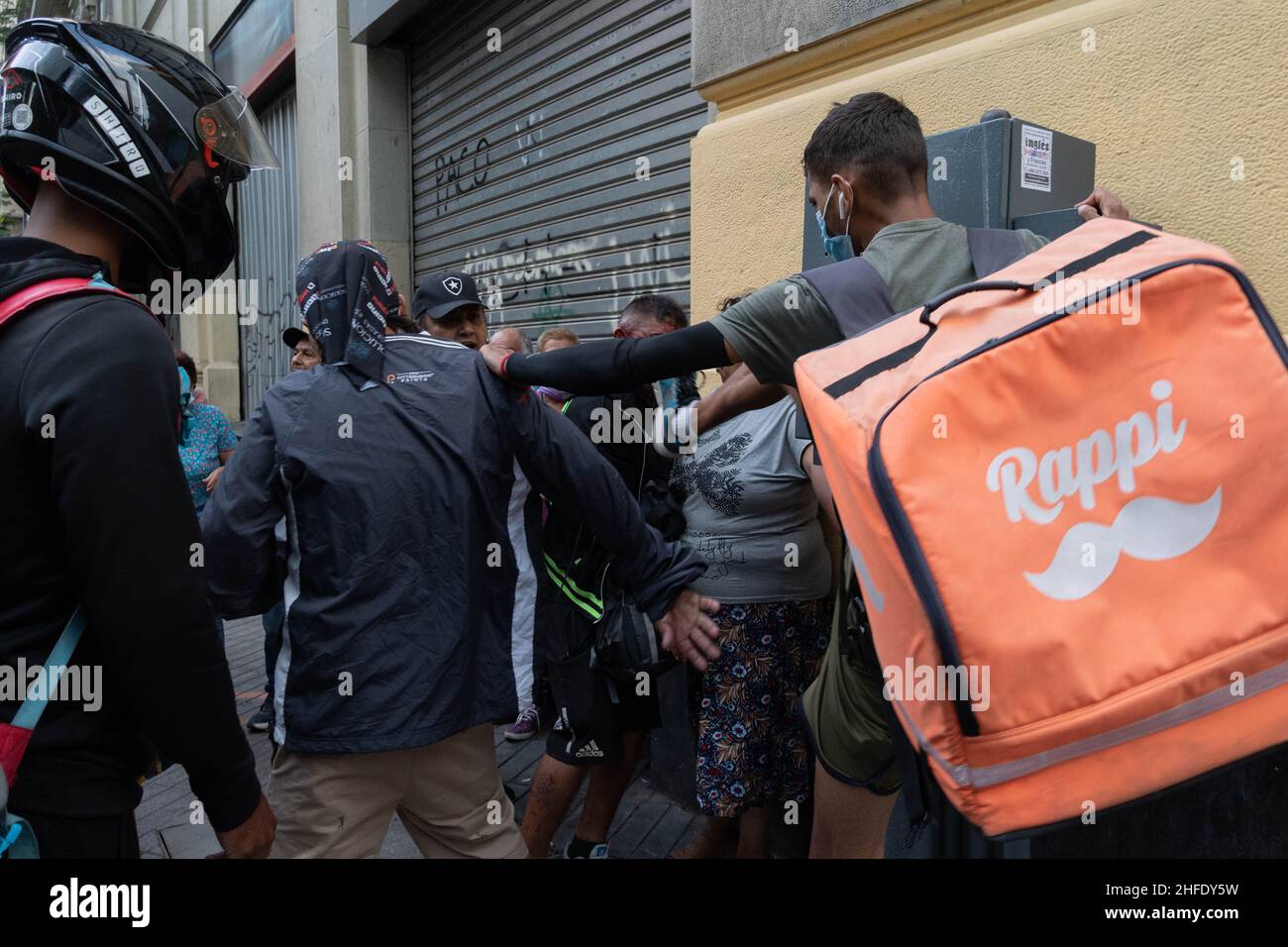 Santiago, Metropolitana, Chile. 15th Januar 2022. Eine Gruppe von ...