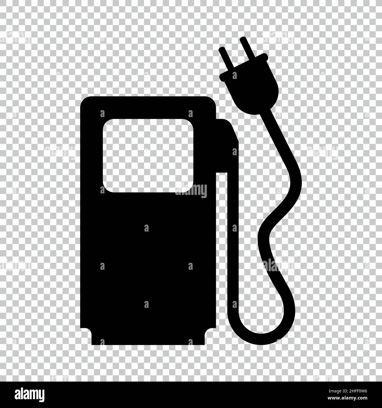 Ladestation für Elektroautos Symbol Piktogramm auf kariertem ...