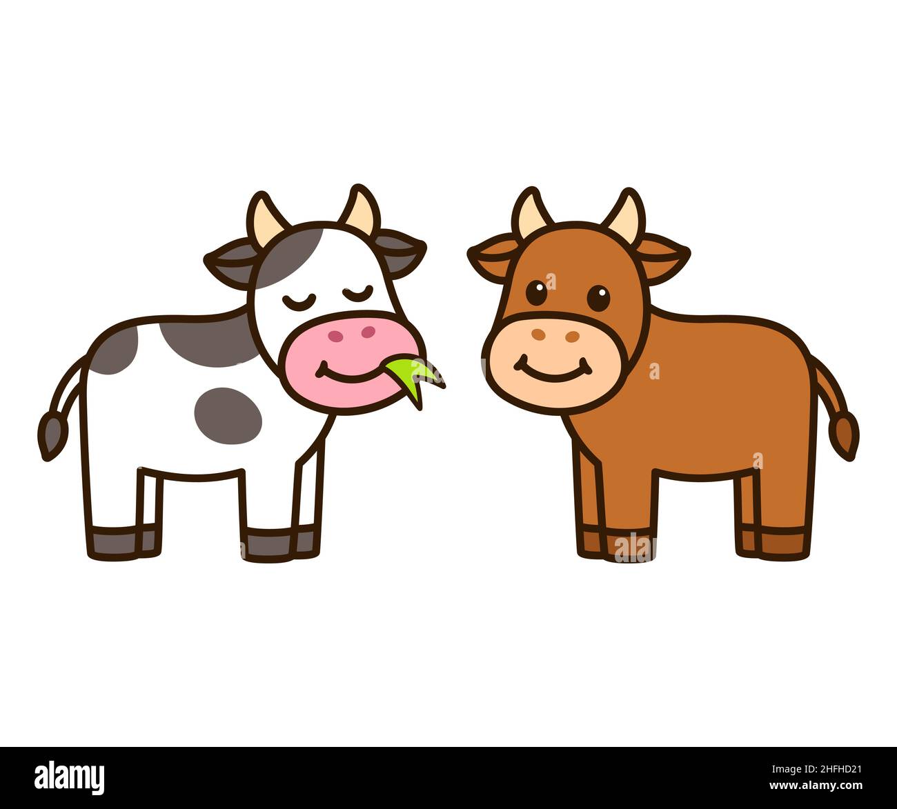 Kuh kalb zeichnung Stock-Vektorgrafiken kaufen - Alamy