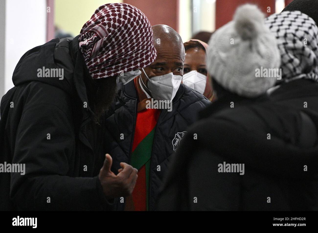 Der Bürgermeister von New York, Eric Adams, trifft sich am 16. Januar ...