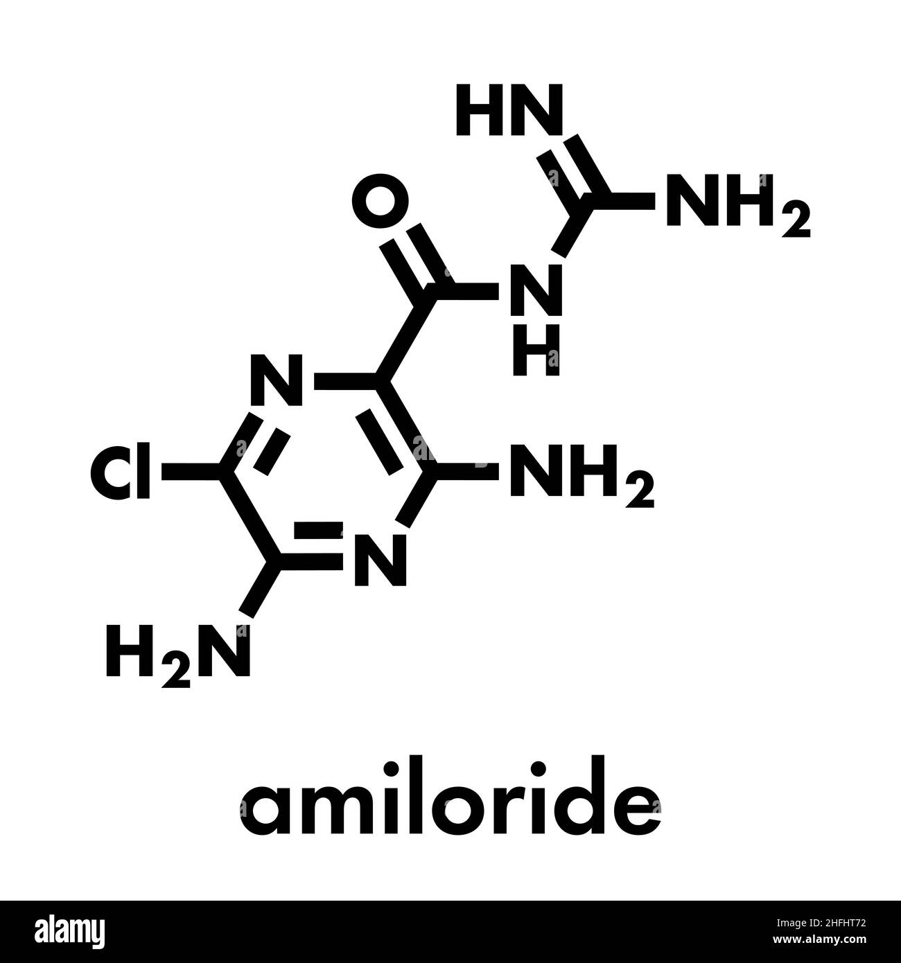 Amilorid-harntreibendes Medikamentenmolekül. Wird bei der Behandlung ...