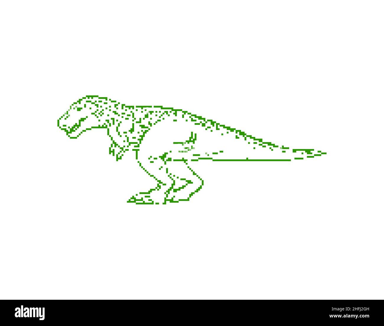 Tyrannosaurus Pixel Art. Dinosaurier T-Rex verpixelt. 8-Bit-Abbildung ...