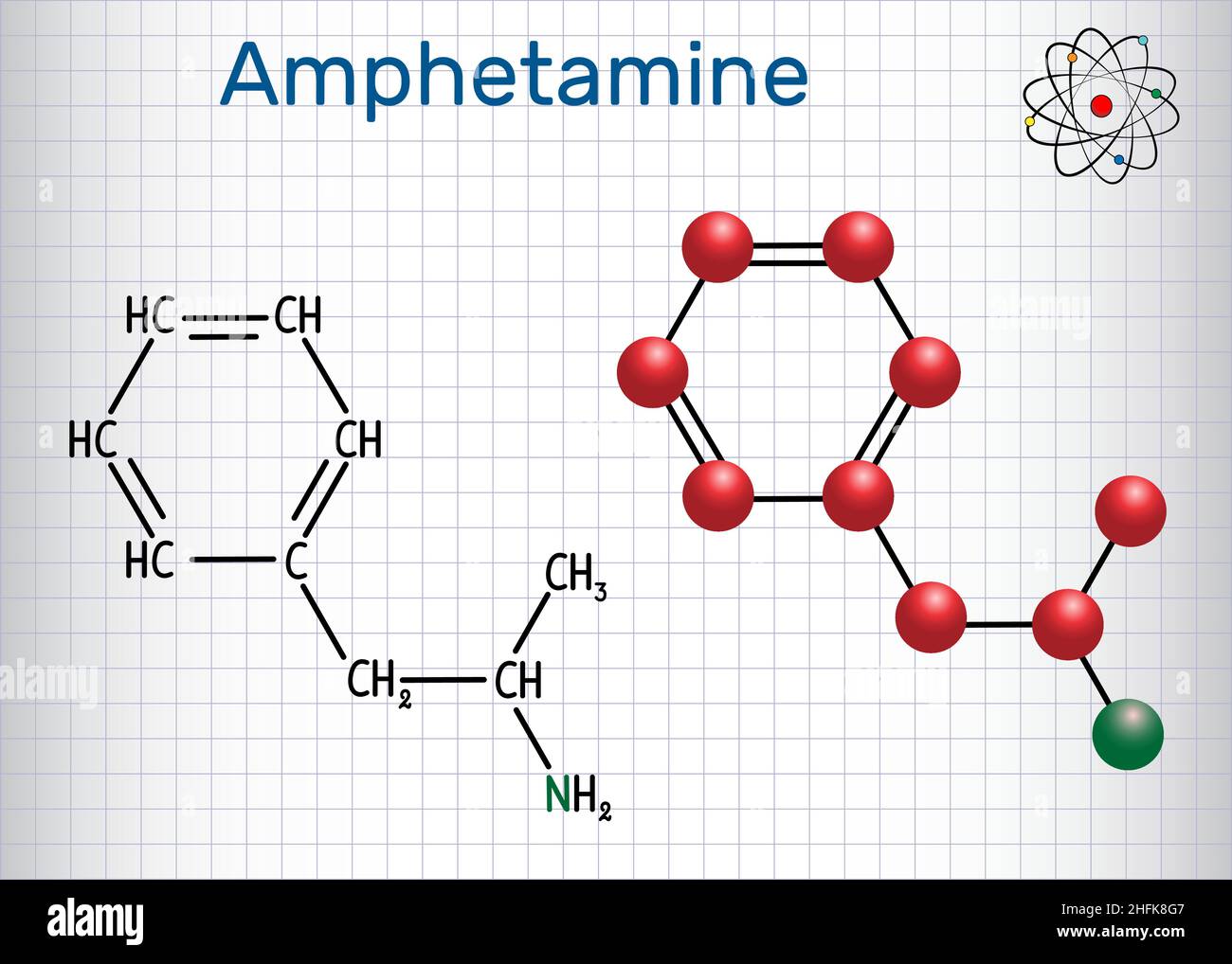 Amphetamine drug molecular model Stock-Vektorgrafiken kaufen - Alamy