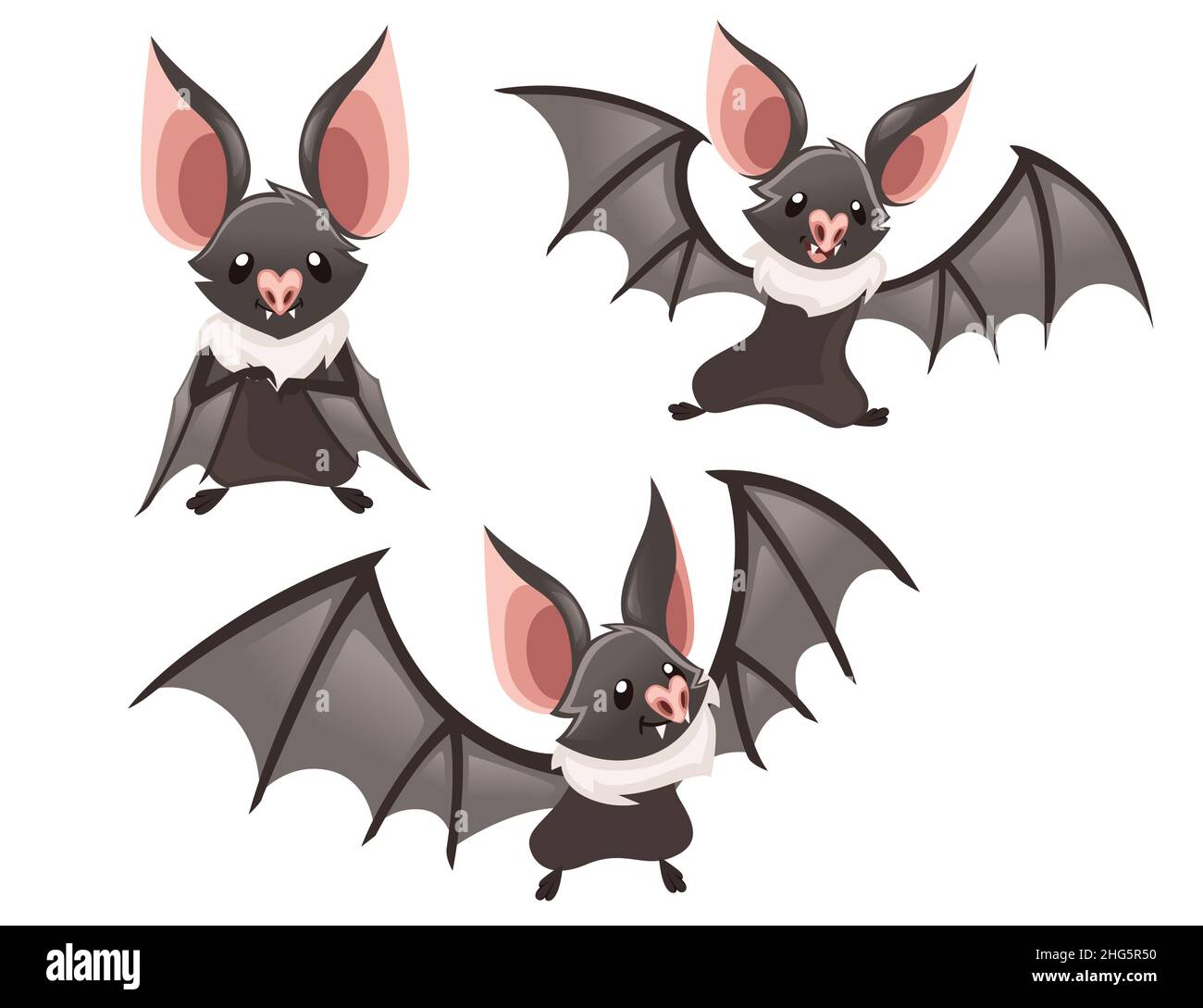 Cartoon bat. Cute Vampir Fledermaus, fliegende Säugetier. Flache Vector ...