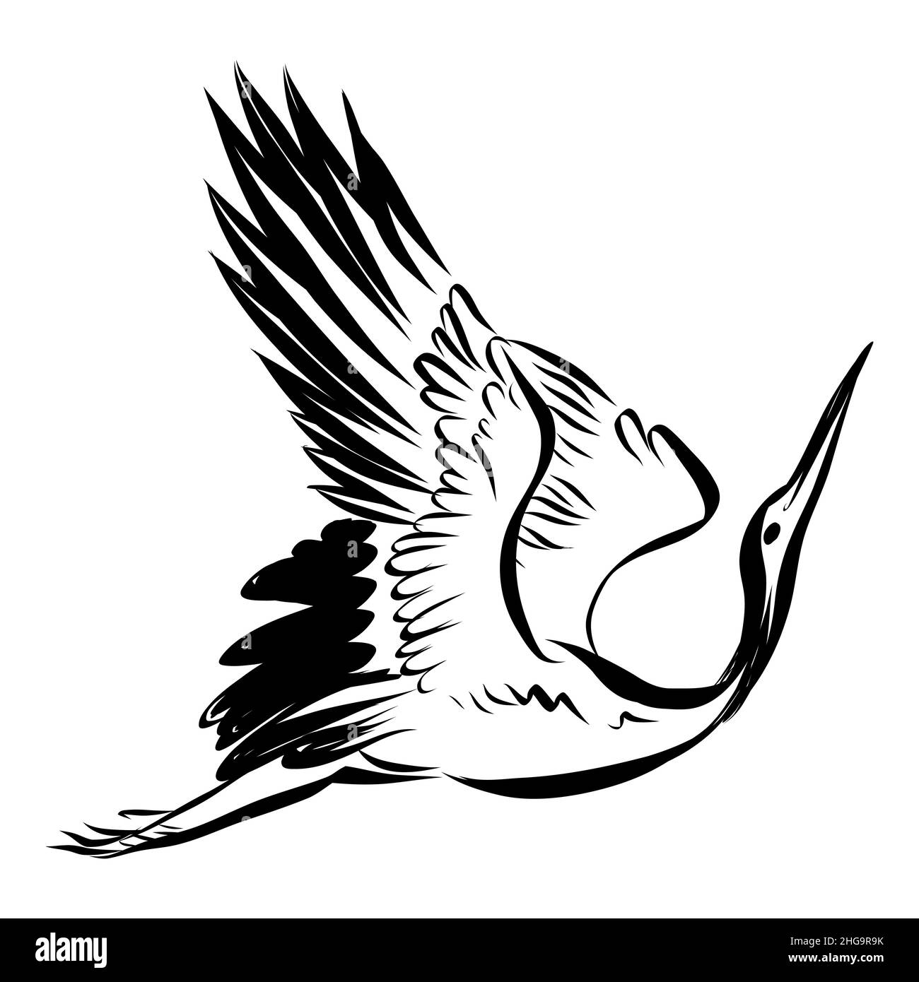 Schwarz-weißes Storch-Logo, Clip-Art-Vektor Stock-Vektorgrafik - Alamy