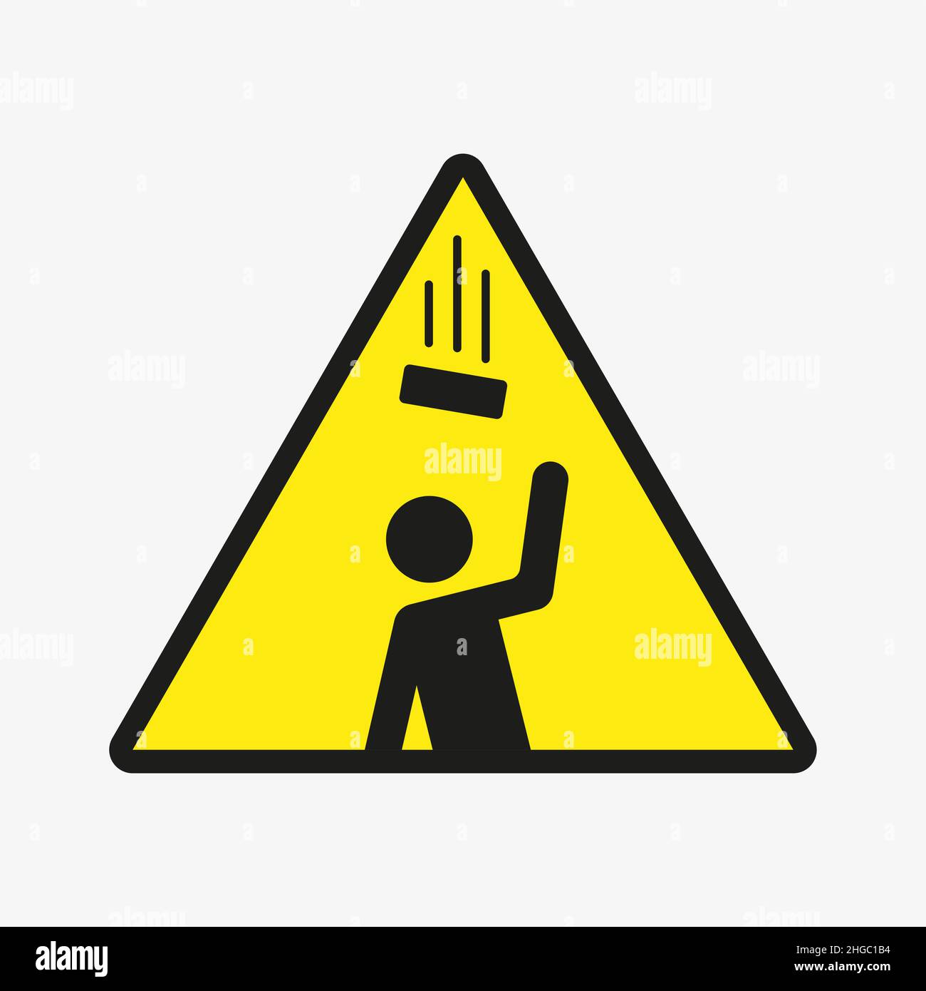 Warndreieckschild. Vektorsymbol fallende Objekte Stock-Vektorgrafik - Alamy