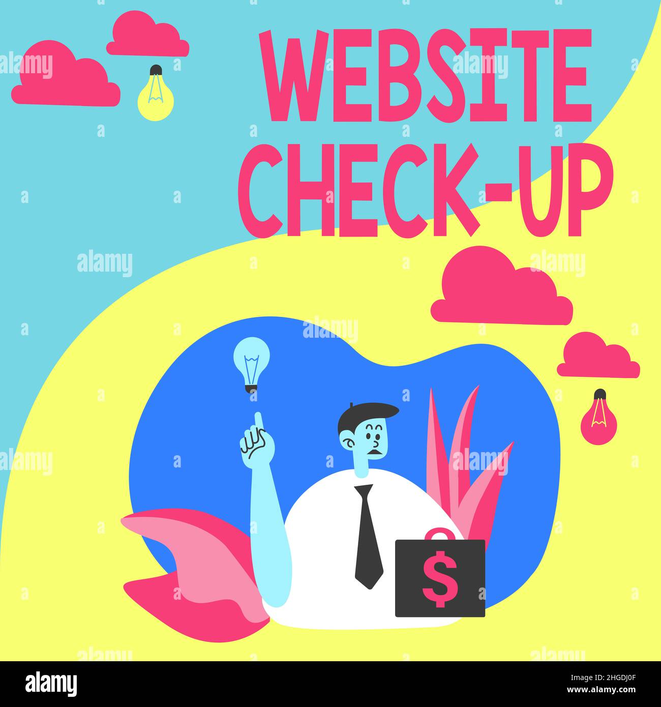 Text zeigt Inspiration Website Check Up, Konzept bedeutet eine ...