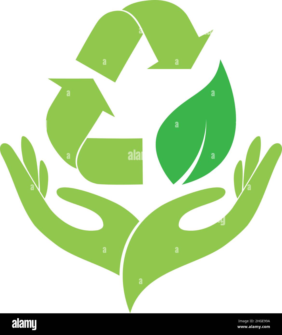 Recycling Pfeile, Blatt, Recycling und Umwelt Logo, Symbol Stock ...