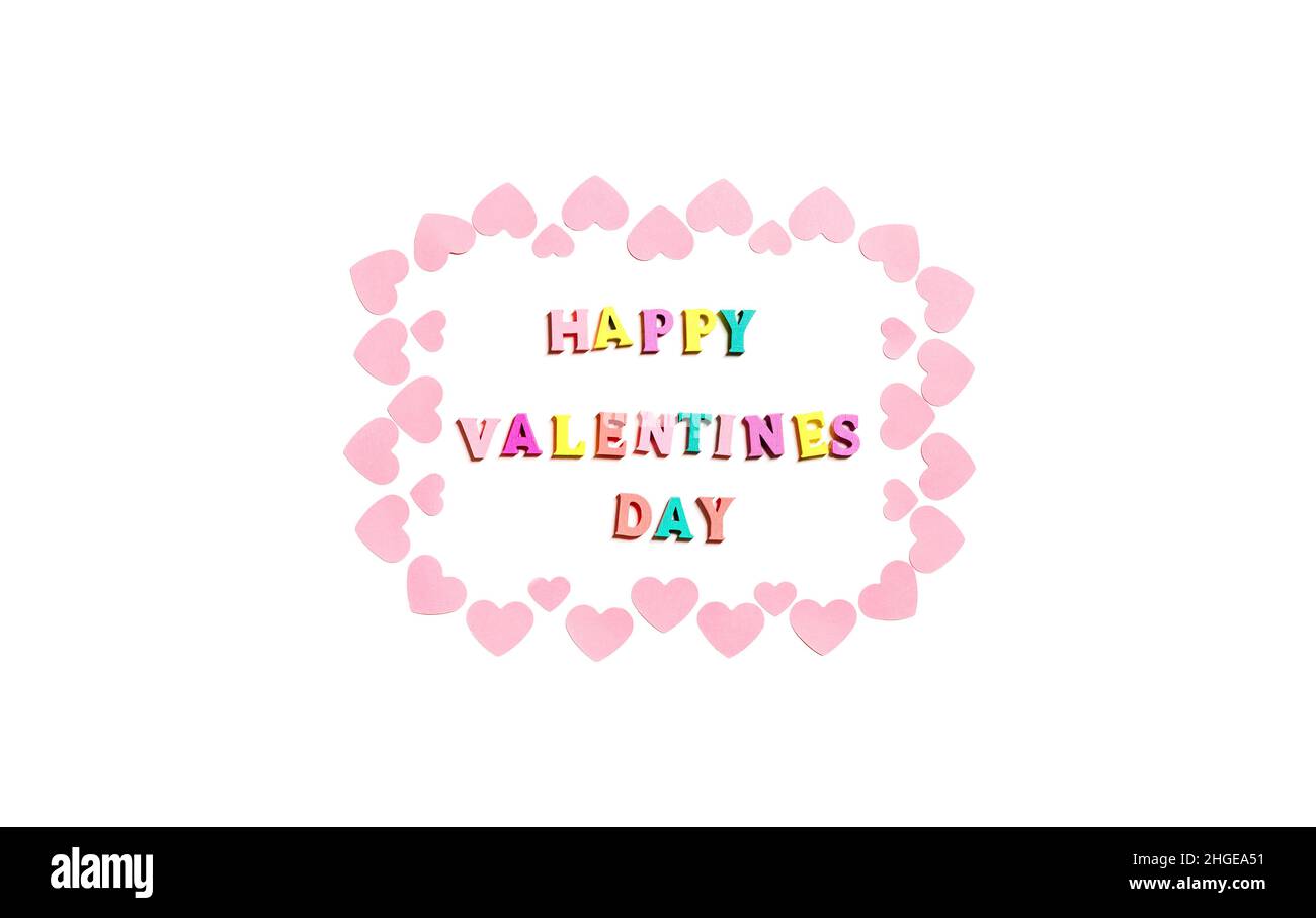 Alles Gute Zum Valentinstag. Farbenfroher Text mit Holzbuchstaben und ...