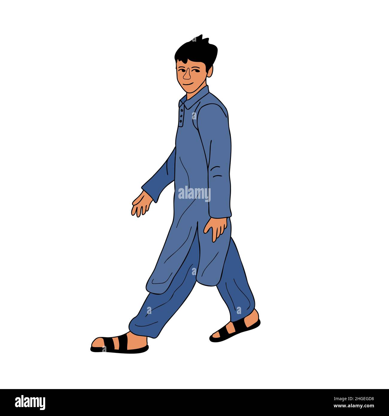 Mann und junge tragen traditionelle kleidung Stock-Vektorgrafiken kaufen - Alamy