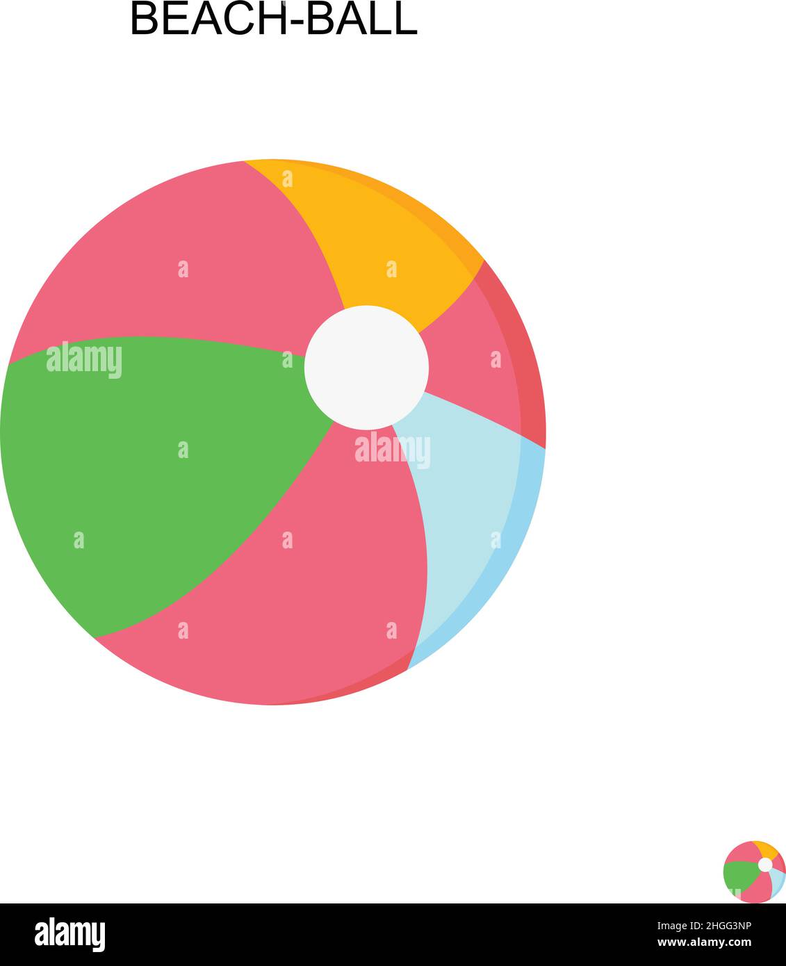 Beach-Ball einfaches Vektor-Symbol.perfekte Farbe modernes Piktogramm ...