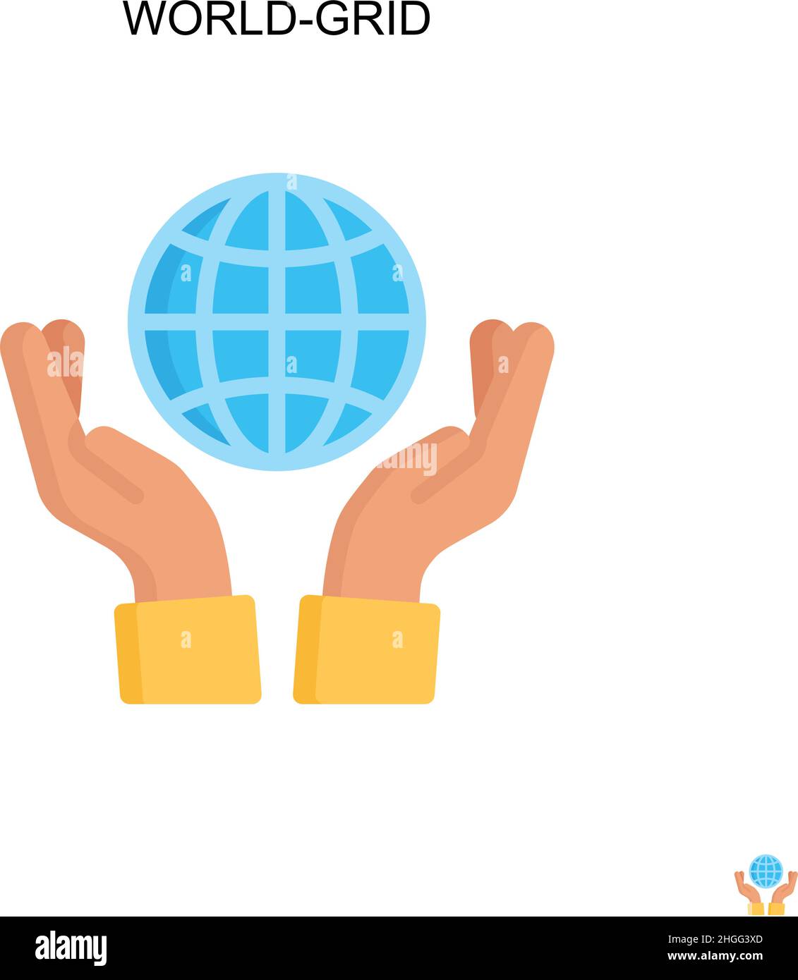 World-Grid einfaches Vektor-Symbol.perfekte Farbe modernes Piktogramm ...