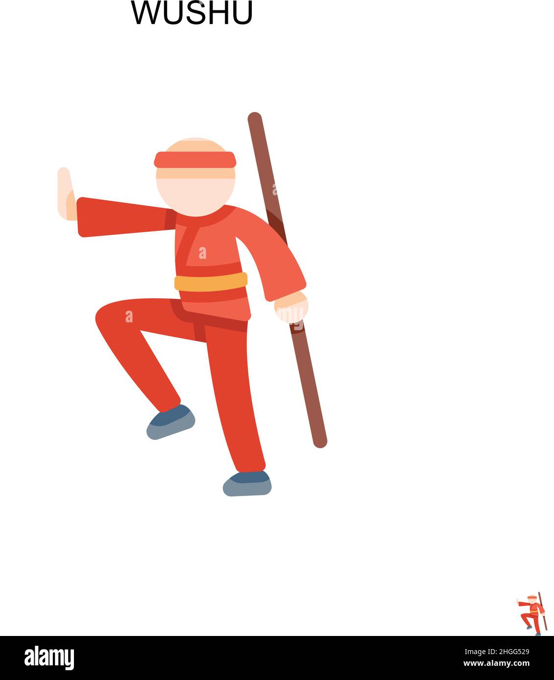 Wushu einfaches Vektor-Symbol.perfekte Farbe modernes Piktogramm auf ...