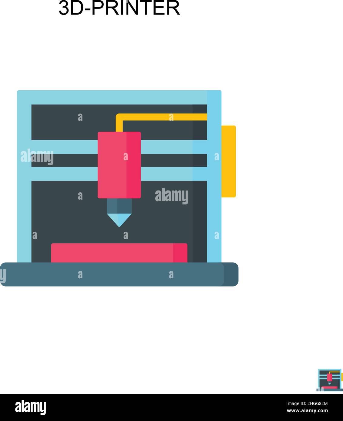 3D-Drucker einfaches Vektor-Symbol.perfekte Farbe modernes Piktogramm ...