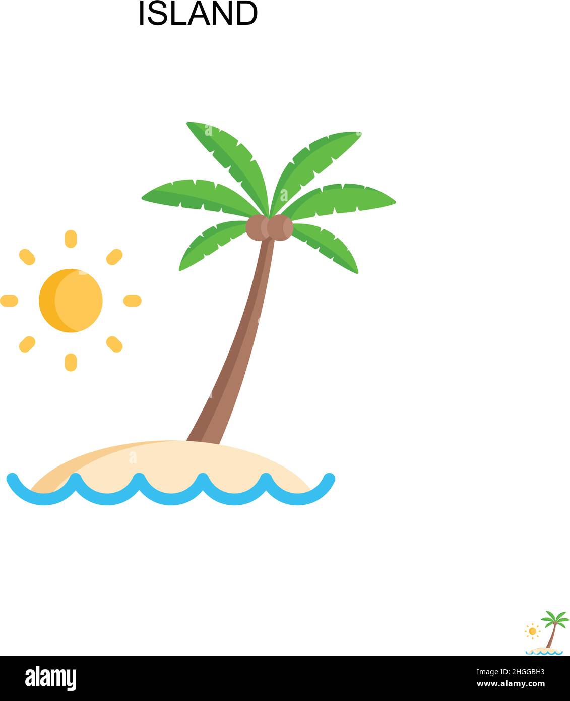 Insel einfaches Vektor-Symbol.perfekte Farbe modernes Piktogramm auf ...