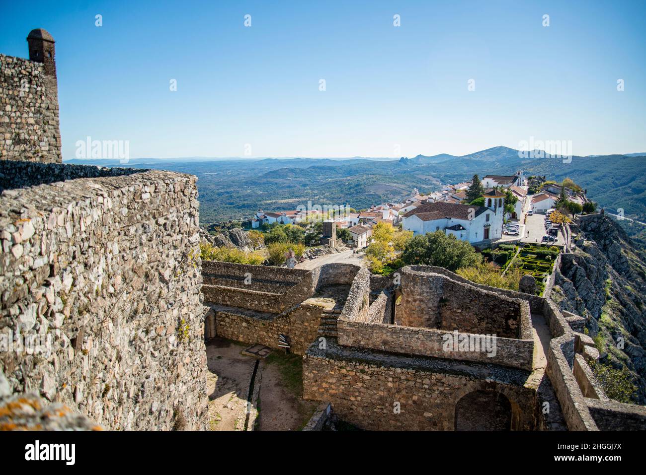 Das Fort und Castelo von Marvao mit der Altstadt des Dorfes Marvao auf ...