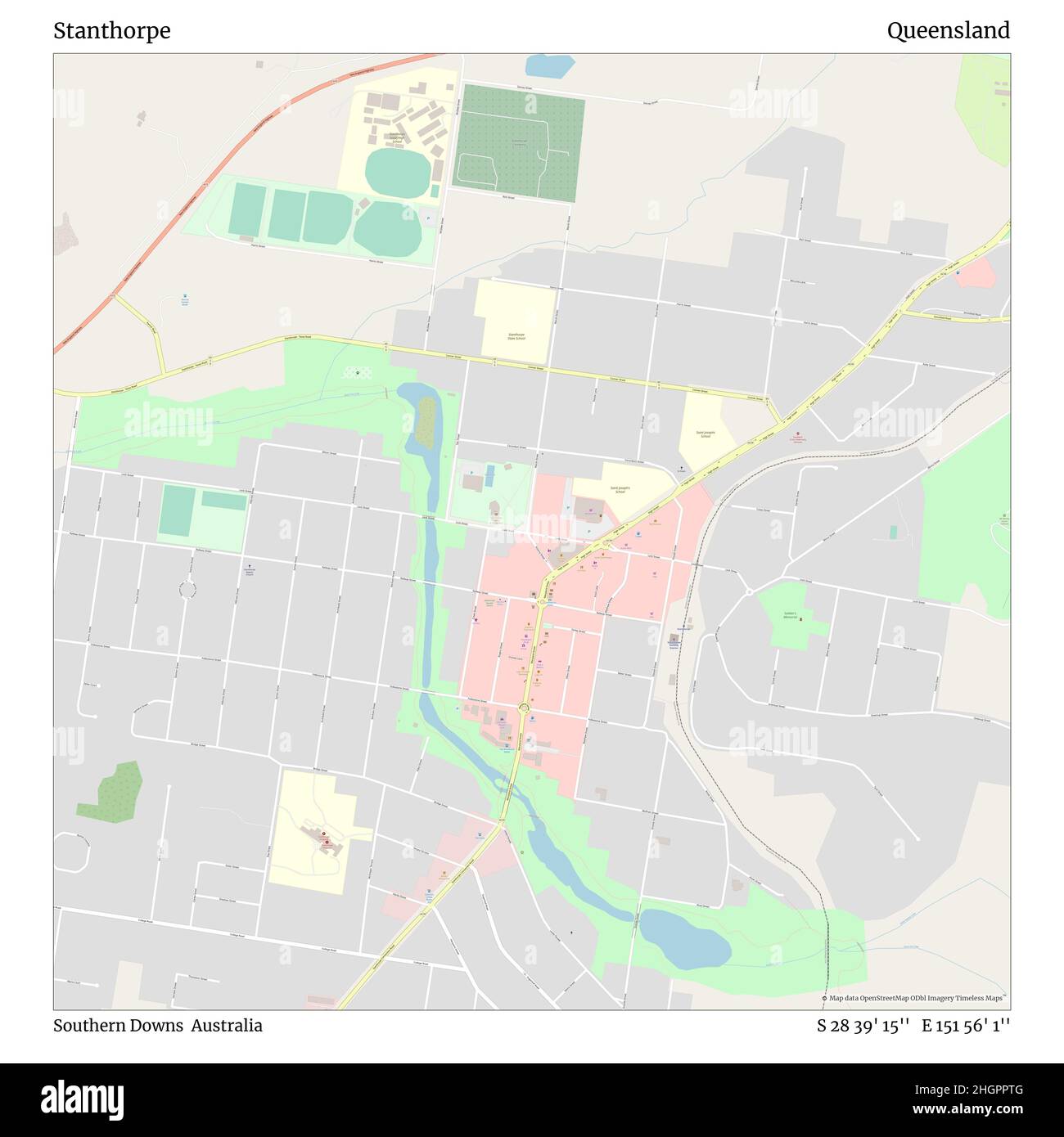 Stanthorpe queensland australien karten kartographie Ausgeschnittene ...