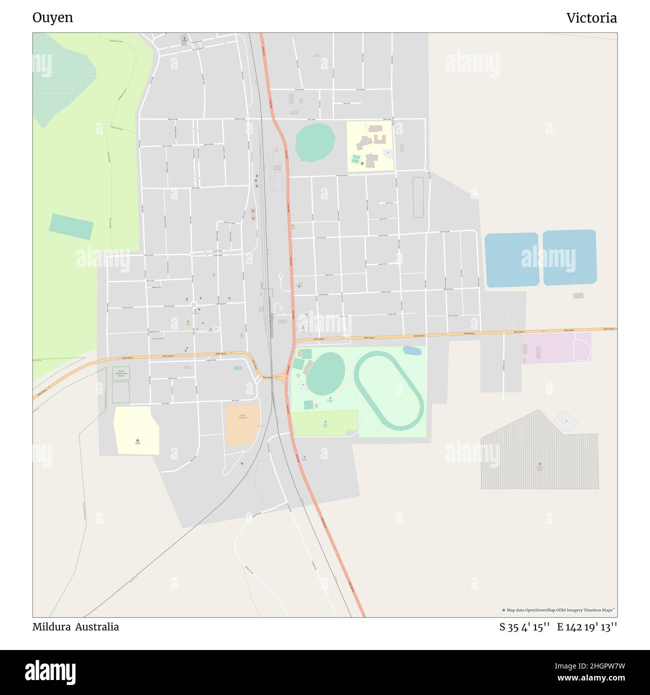 Ouyen, Mildura, Australia, Victoria, S 35 4' 15'', E 142 19' 13'', map ...