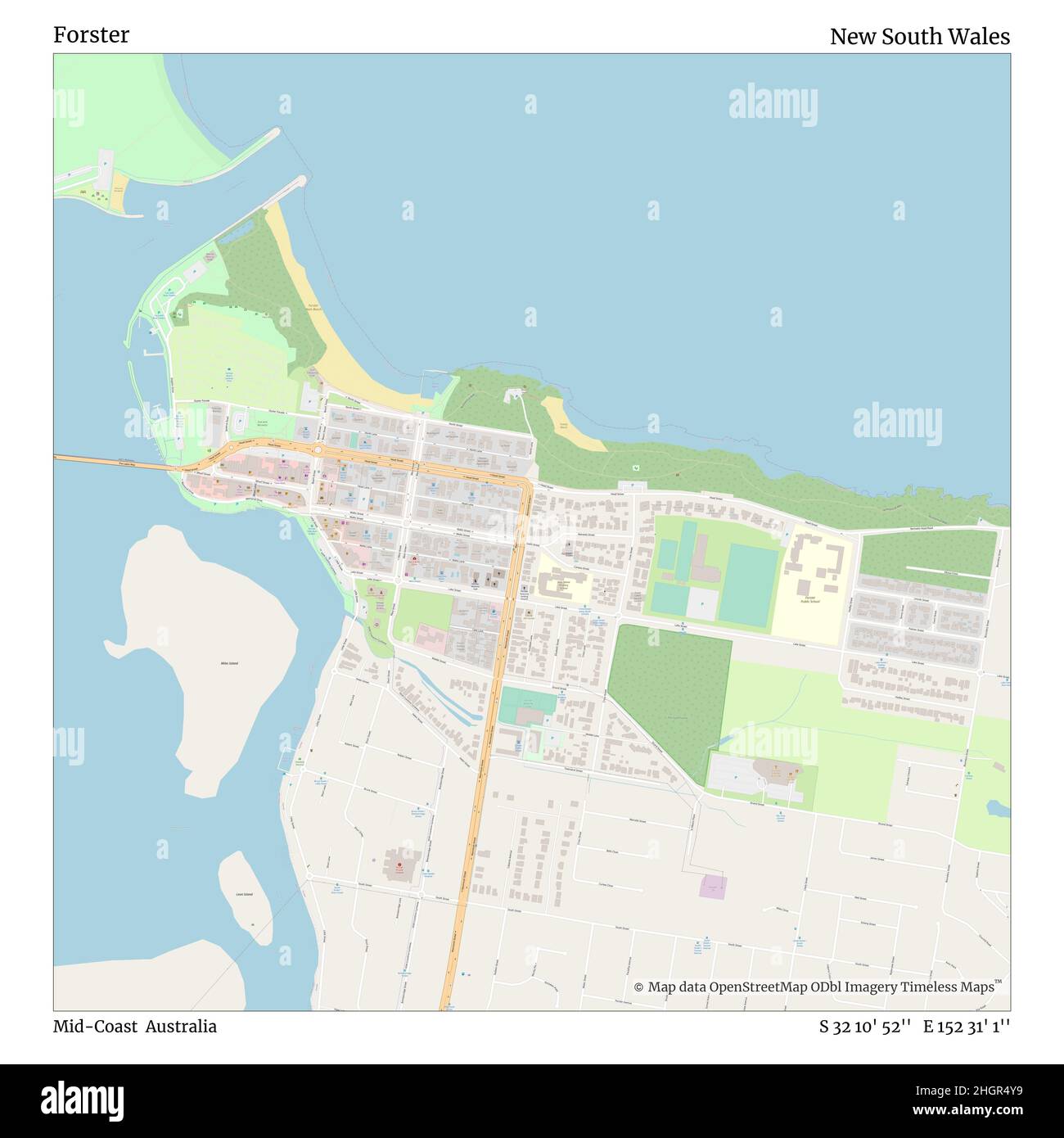 Forster, Mid-Coast, Australien, New South Wales, S 32 10' 52'', E 152 ...