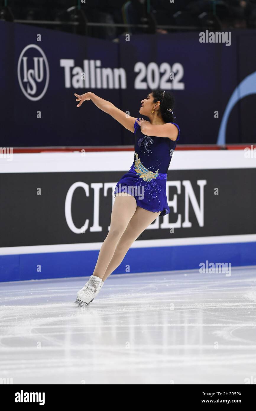 Tara PRASAD (IND), während des Freilaufens der Frauen, bei den ISU Four ...